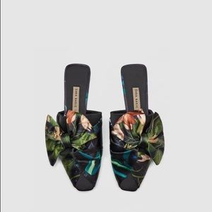 Zara | Shoes | Zara Net Floral Box Mules25423 Eu38us75 | Poshmark